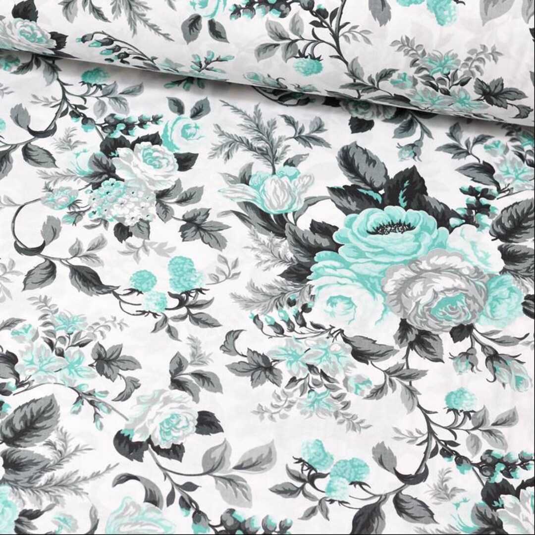 Roses Cotton Fabric, Cabbage Roses Fabric, English Roses Fabric, Girls ...