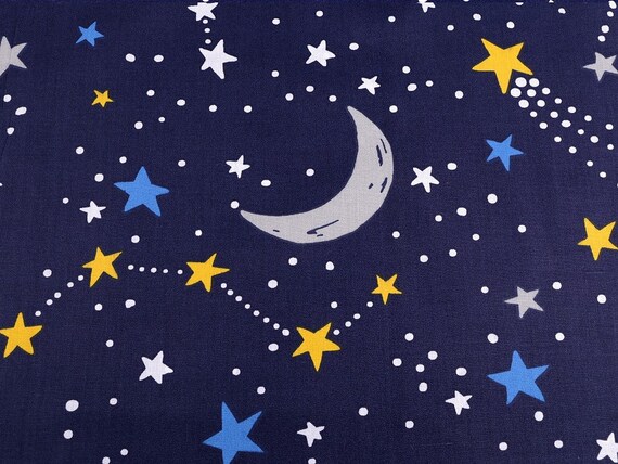 Stars Cotton Fabric Stars Fabric by Yard Space Fabric - Etsy