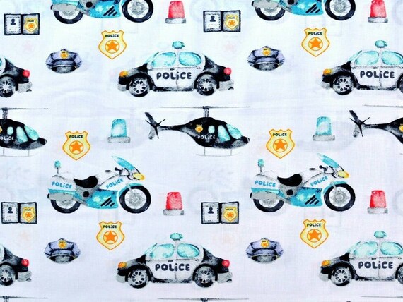 Police Car Fabric Police Vehicles Fabric Police Fabric - Etsy