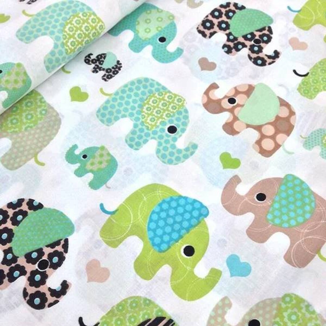 Colorful Elephant Fabric Fabric by the yard Baby Elephant | Etsy