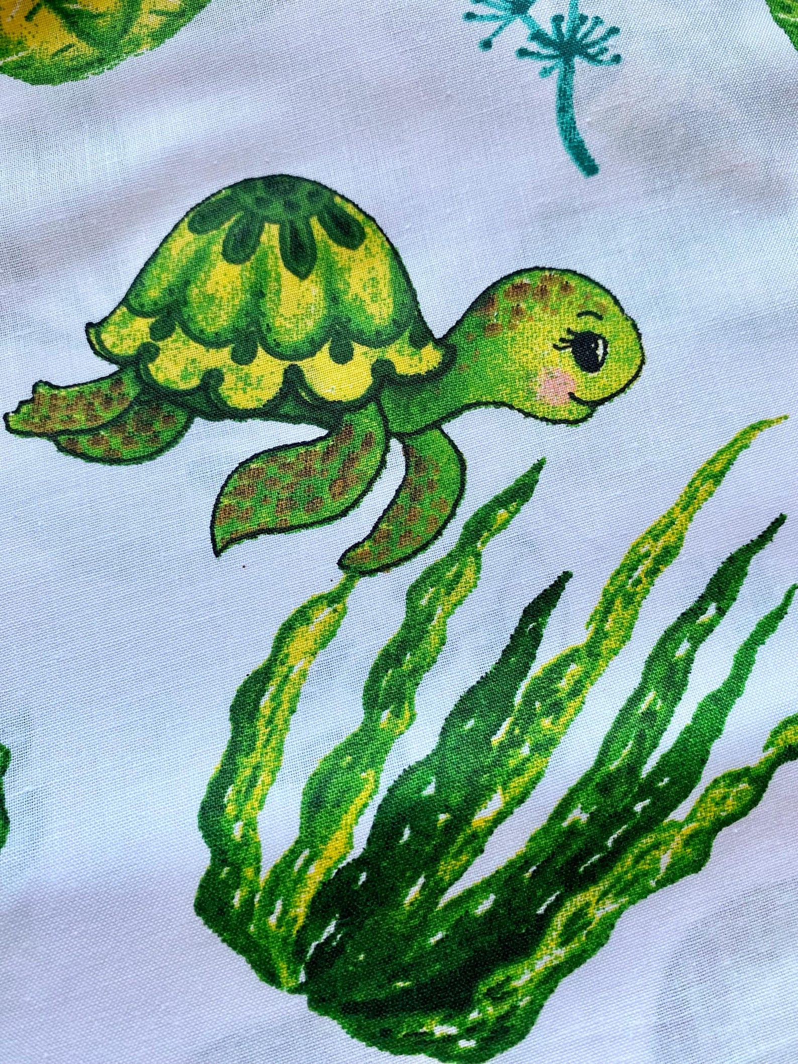 Turtles Fabric by the Yard, Green Turtle Fabric, Baby Girl Fabric, Baby ...