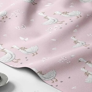 Geese Cotton Fabric, Fabric by the Yard, Neutralfabric, Goose Fabric ...