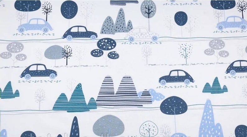 Cars Cotton Fabricretro Cars Fabricboys Fabric | Etsy