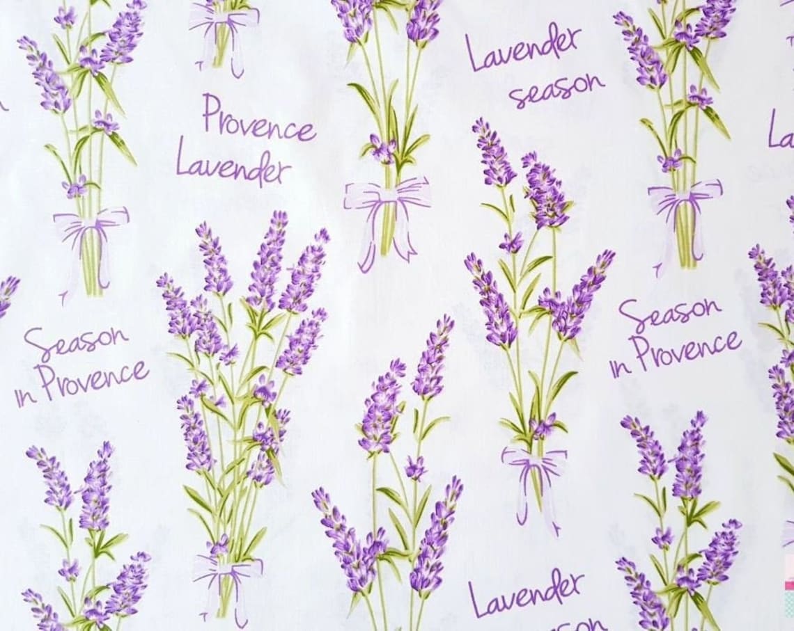 Lavender Fabricflowers Cotton Fabric by the Yardprovence - Etsy