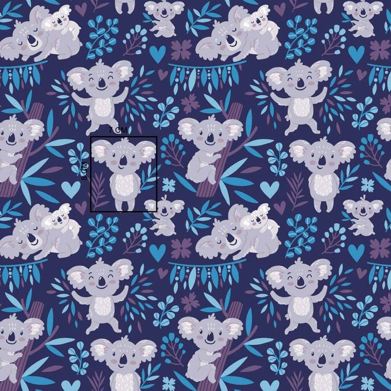 Koala Fabrickoala Cotton Fabricfabric by the Yardbaby - Etsy