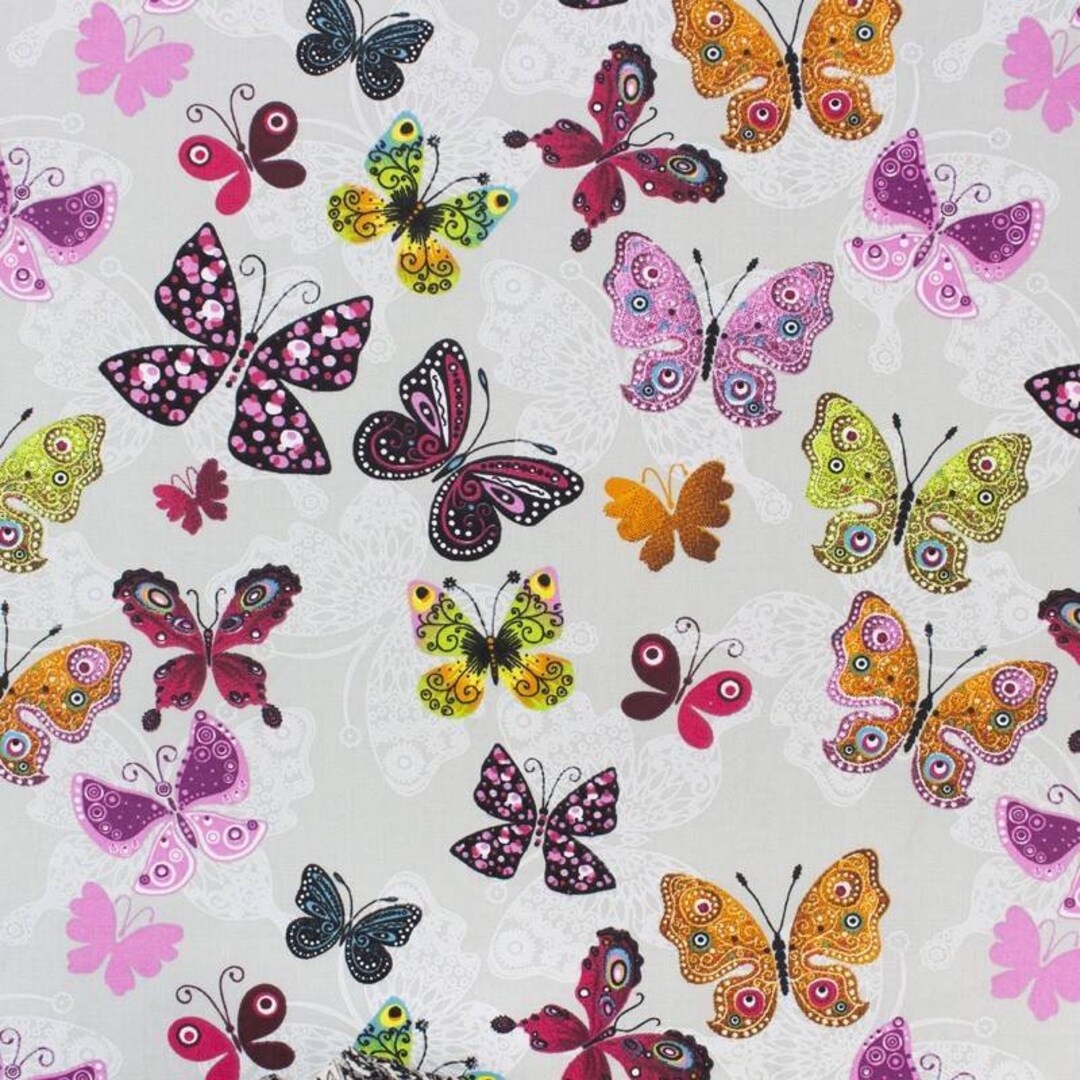 Butterfly Fabric,cotton Fabric,fabric by the Yard,butterflies Fabric ...