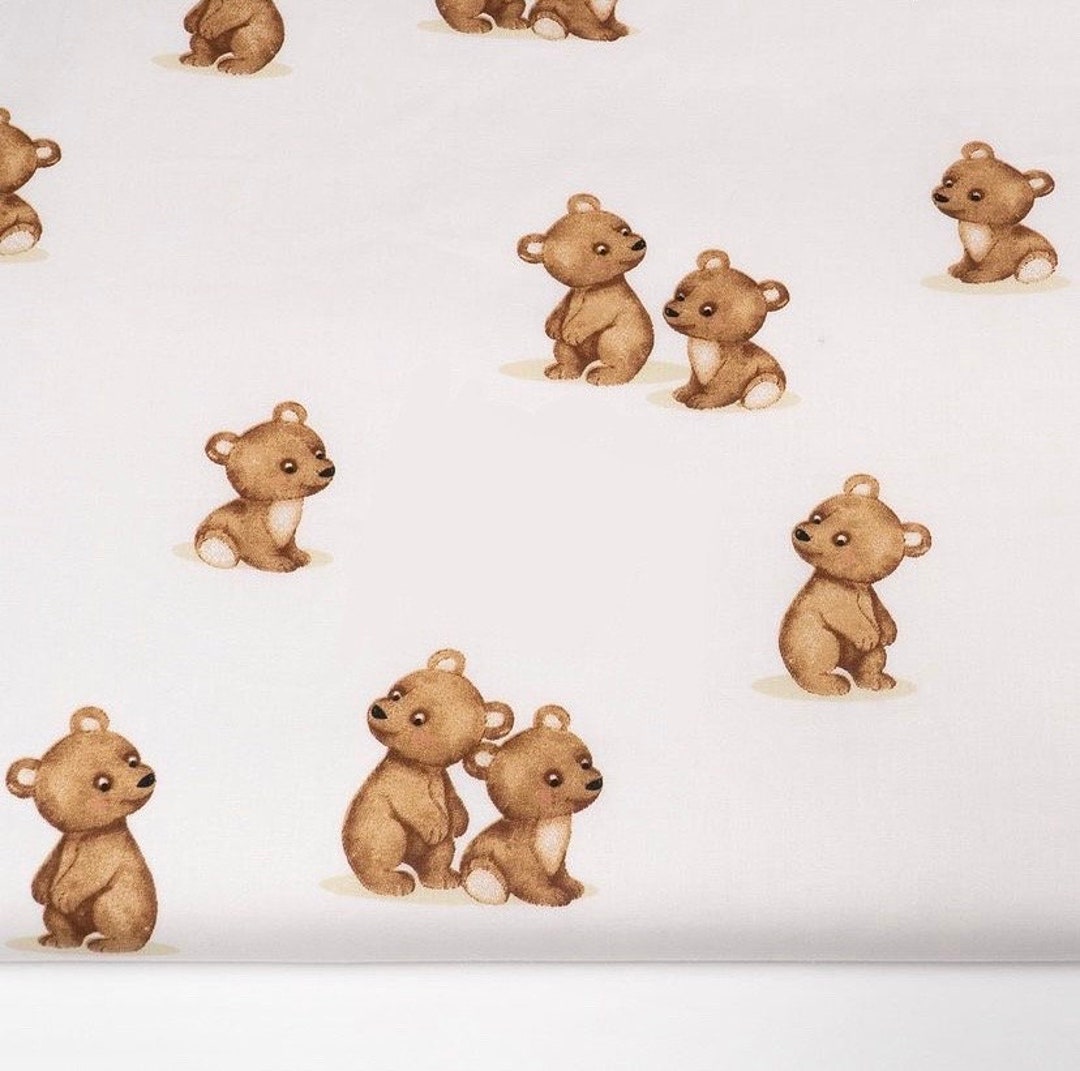 Bear Cotton Fabric, Bear Fabric by the Yard,baby Boy Fabric,organic ...