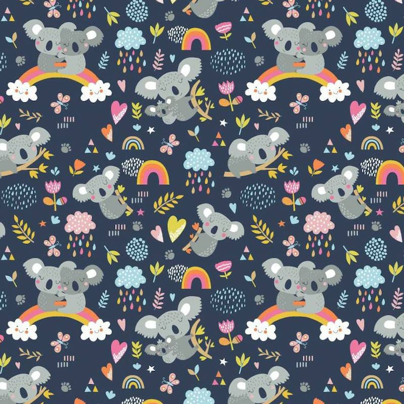 Newkoala Fabrickoala Cotton Fabric by the Yardbaby | Etsy