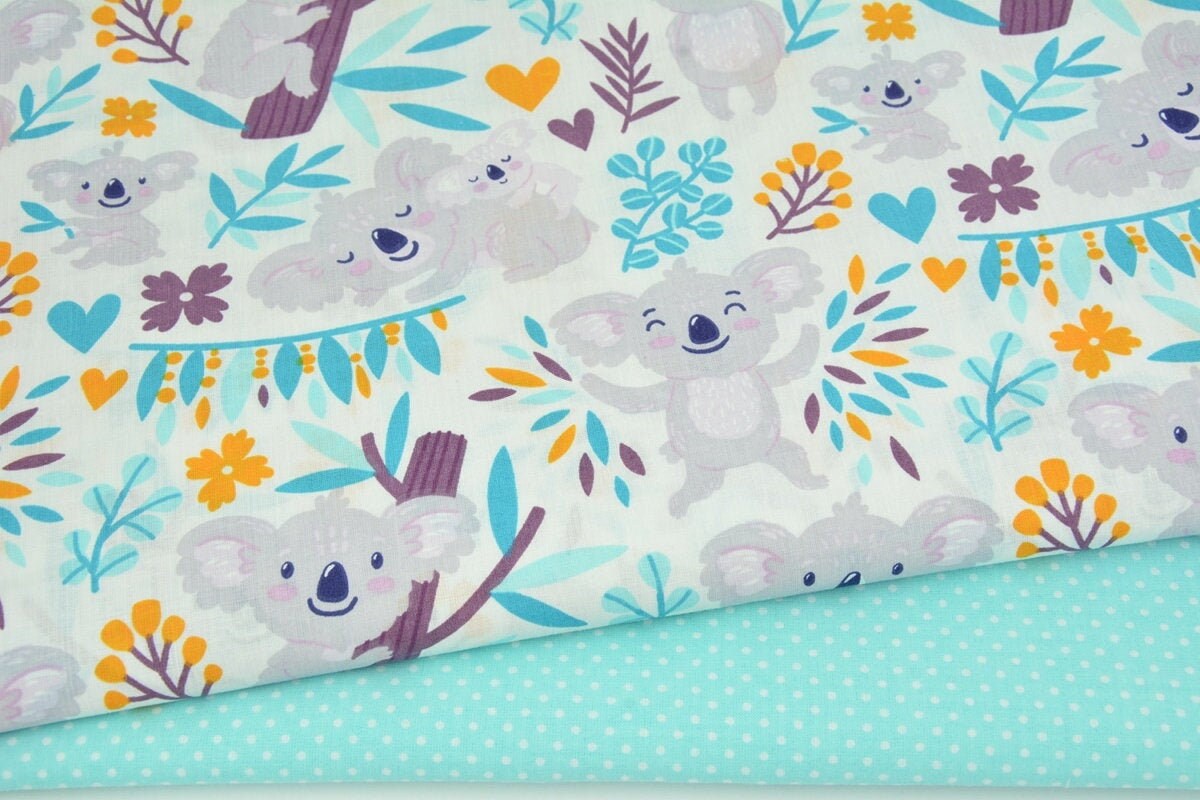 Koala fabricKoala cotton fabricFabric by the Yardbaby | Etsy