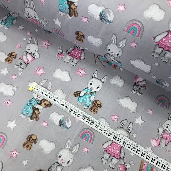 Bunny Cotton Fabricbunny Rabbit Fabric Fabric by the - Etsy