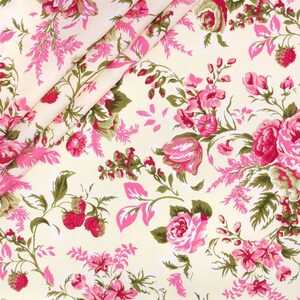 Roses Cotton Fabric,cabbage Roses Fabric,english Roses Fabric, Girls ...
