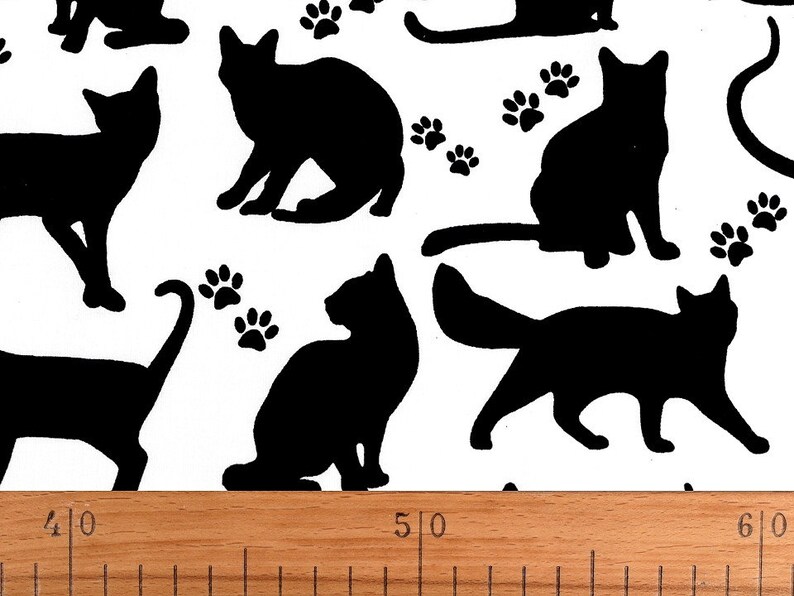Cats Fabric by the Yardcats CONTOURS Fabriccat Fabriccats | Etsy