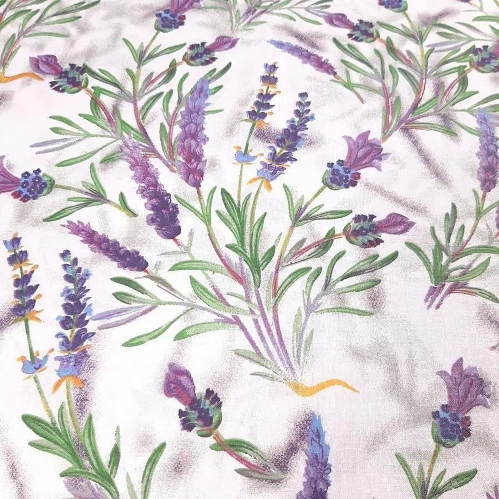 Lavender Field Cotton Fabricflowers Fabric by the - Etsy