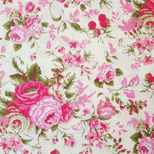 Roses Cotton Fabriccabbage Roses Fabricenglish Roses Fabric - Etsy