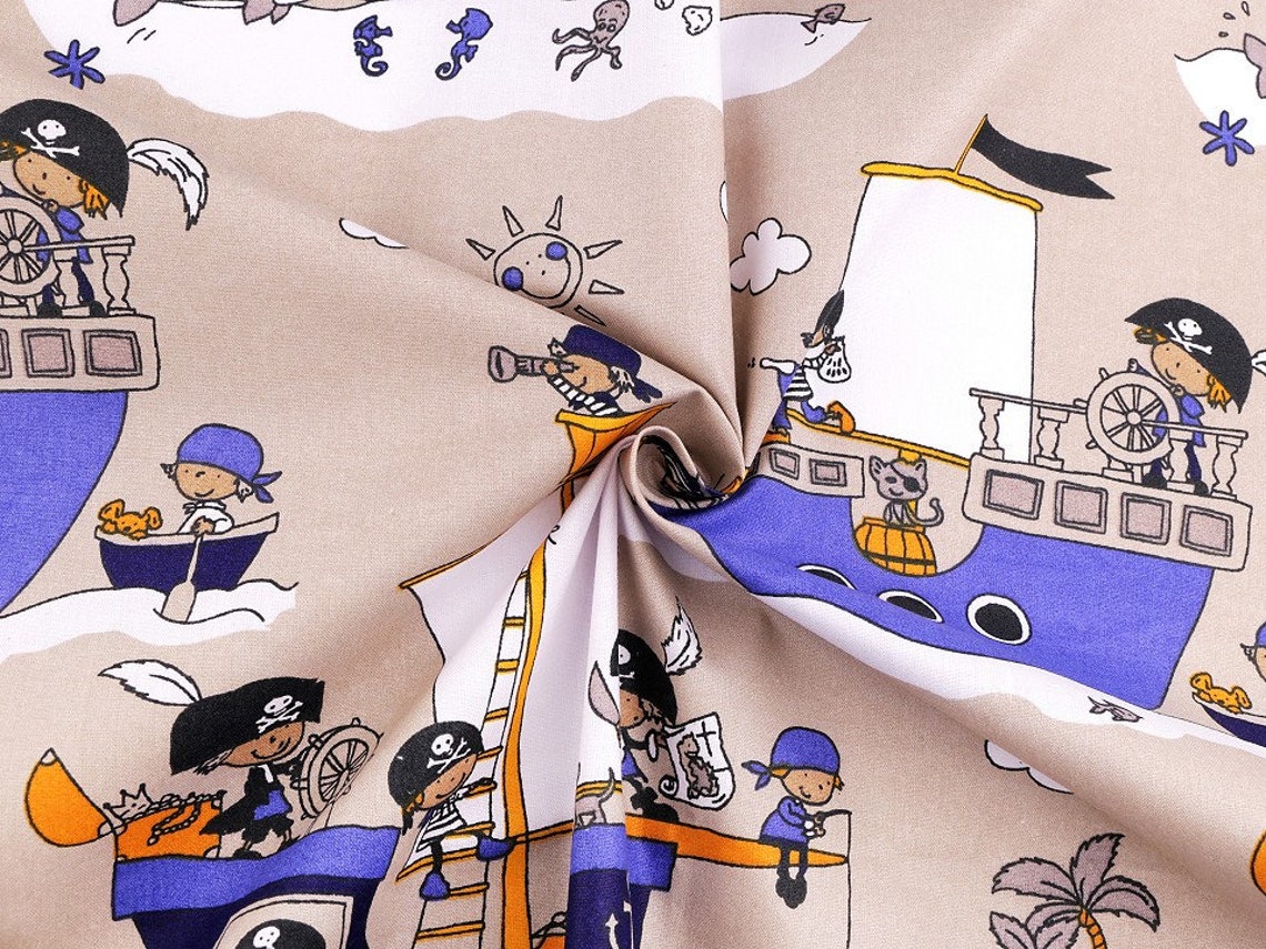 Pirate's Life Fabric Pirate Fabric Cotton Fabric Fabric - Etsy