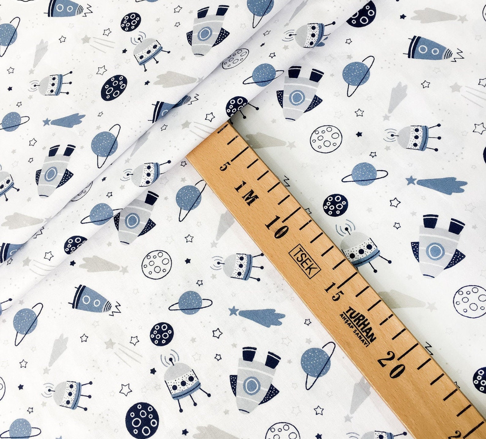 Space Cotton Fabric,fabric by the Yard,sky Fabric,rocketship Fabric ...