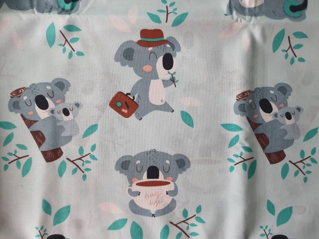 Koala Fabric, Koala Cotton Fabric, Fabric by the Yard, Baby Fabric ...