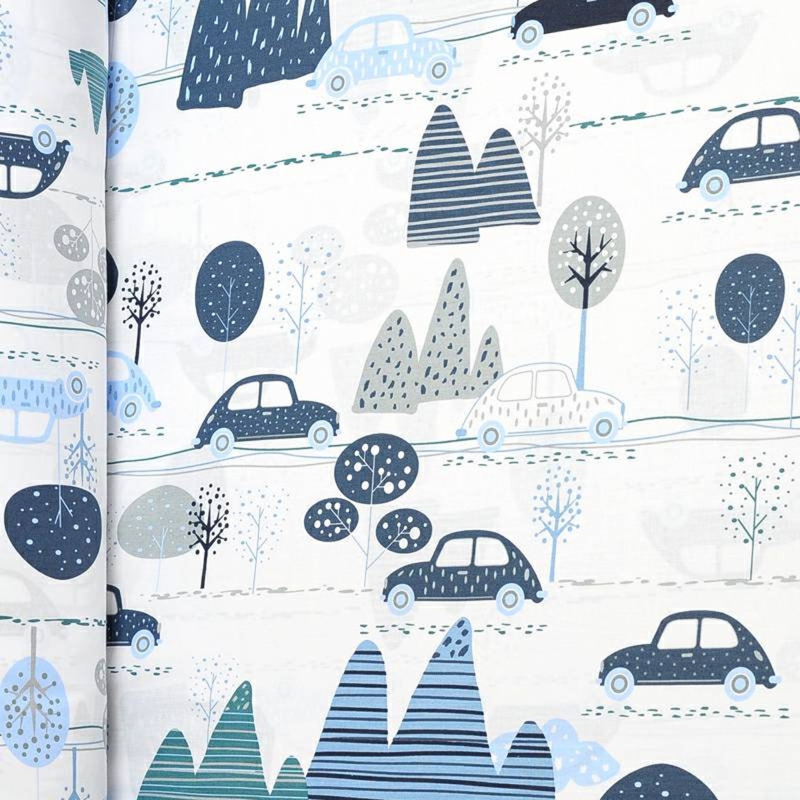 Cars Cotton Fabricretro Cars Fabricboys Fabric | Etsy