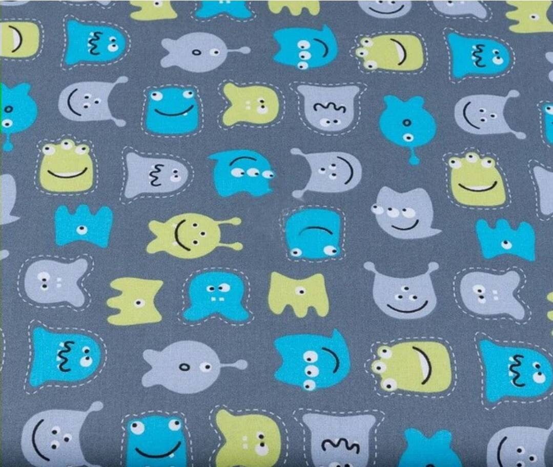 Monsters cotton Fabric Baby boys Fabric Nursery Fabric | Etsy