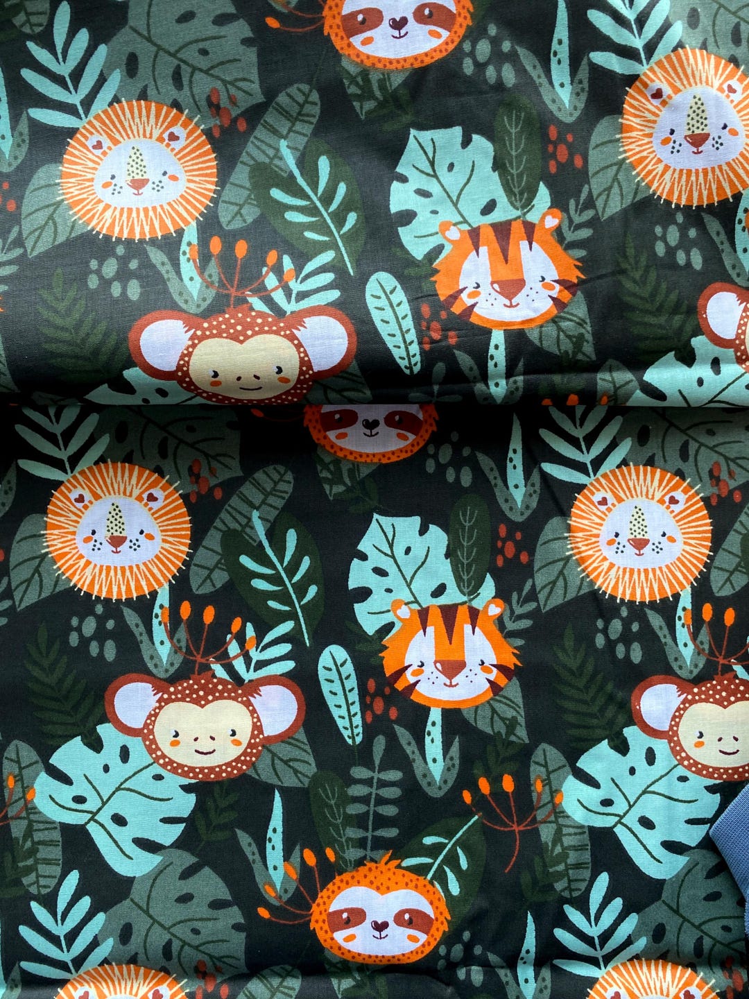 Animals Fabric, Jungle Animals Fabric, Cotton Fabric, African Animals ...