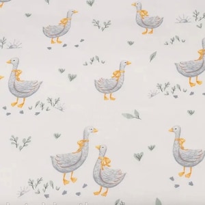 Geese Cotton Fabric, Fabric by the Yard, Neutralfabric, Goose Fabric ...
