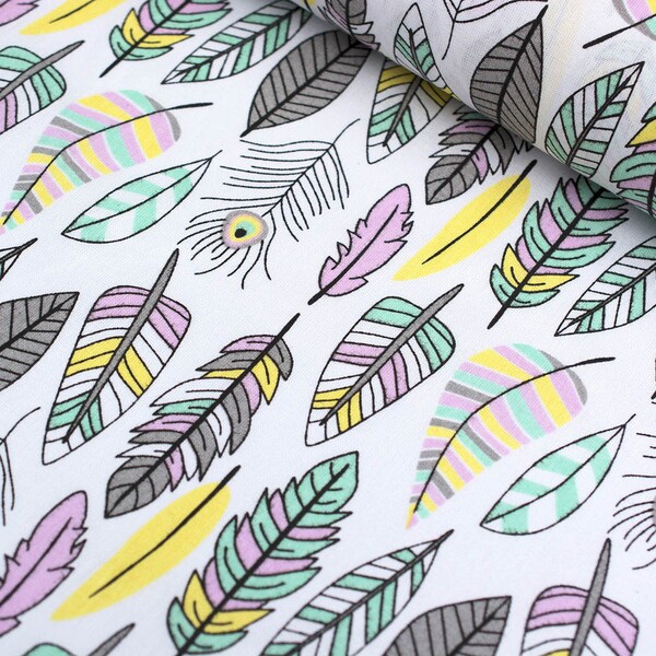 Feather Print Fabric - Etsy