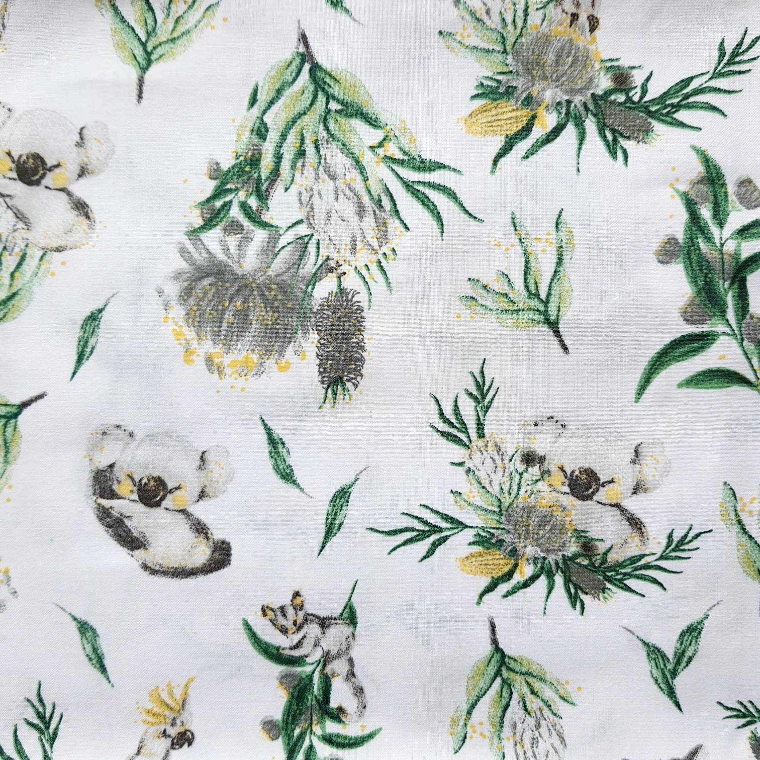 Koalas Cotton Fabric by the Yard, Koala Fabric, Baby Fabric, Australian ...