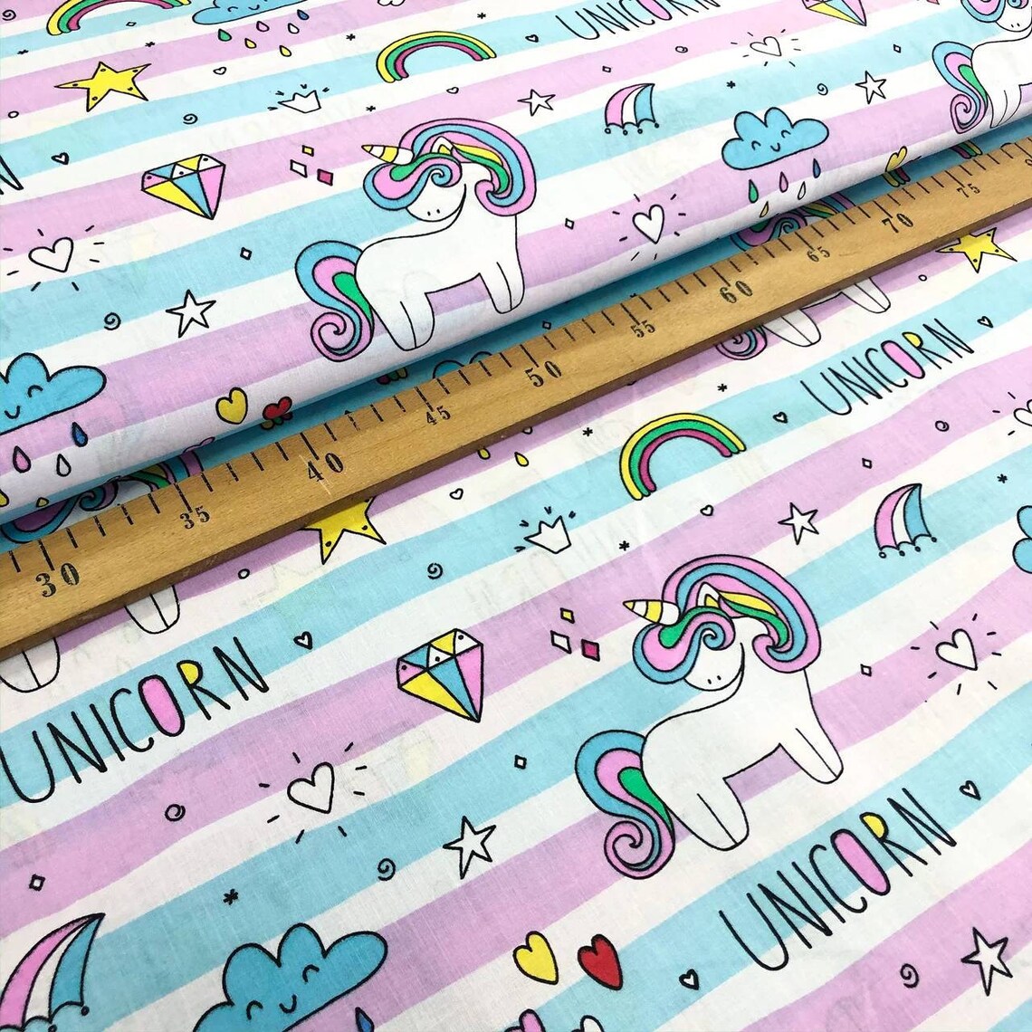 New Unicorn Fabric by the Yardunicorn Fabricunicorn - Etsy