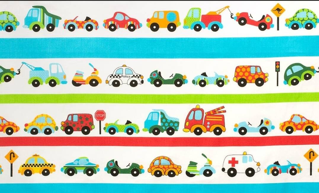 Cars Cotton Fabric by the Yardconstruction Trucks - Etsy