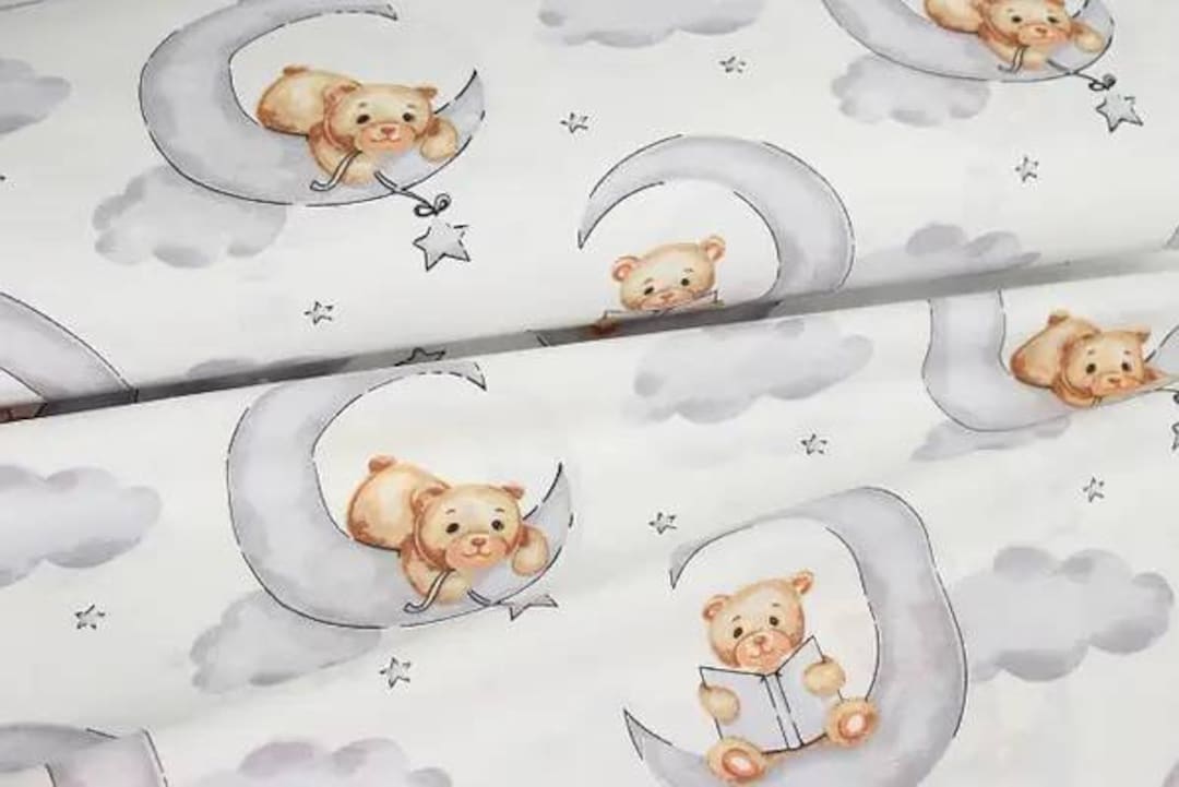 Bears Cotton Fabric, Bear Fabric by the Yard,baby Boy Girl Fabric ...