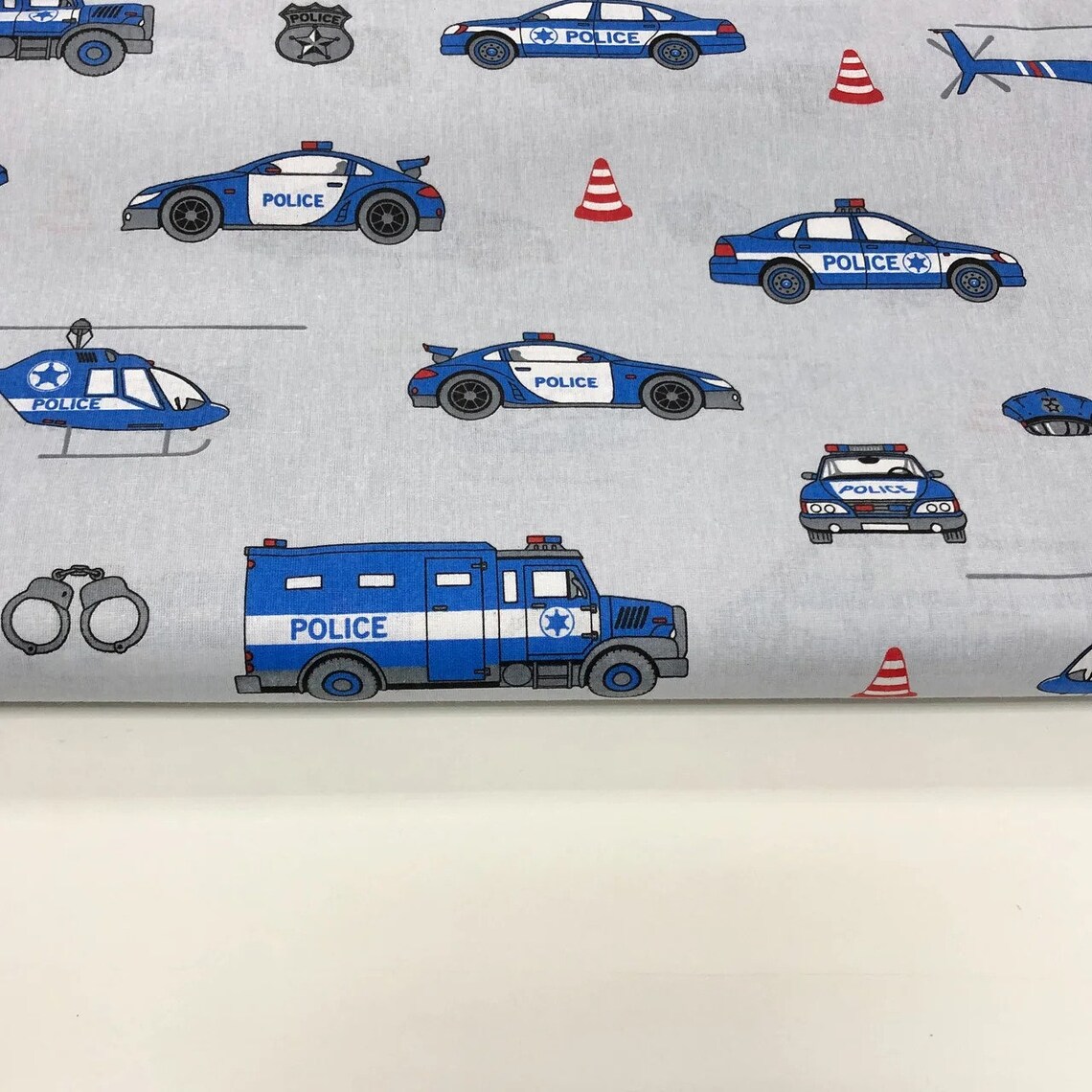 Police Car Fabric police vehicles Fabric Police Fabric | Etsy