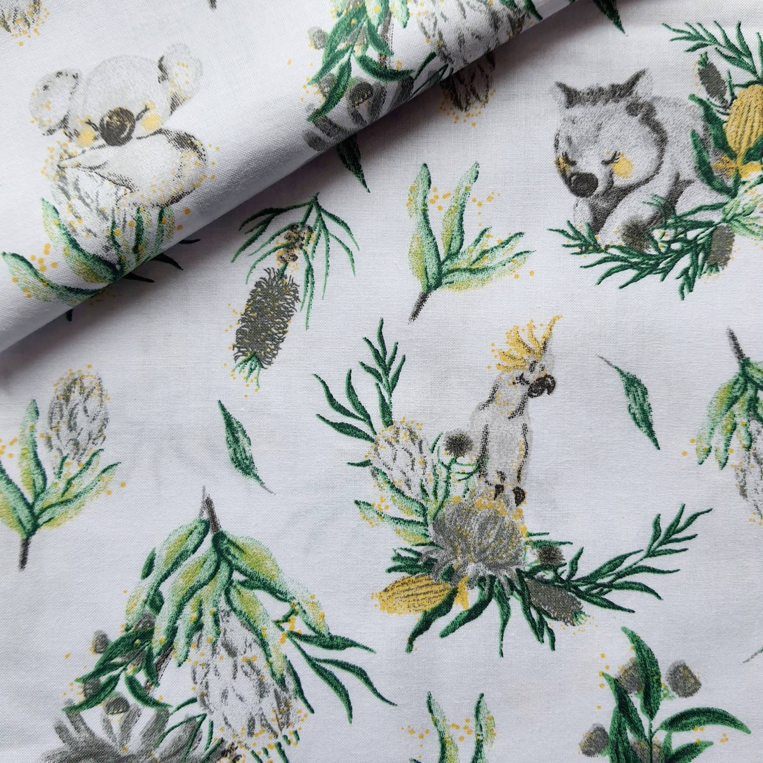 Koalas Cotton Fabric by the Yard Koala Fabric Baby Fabric - Etsy