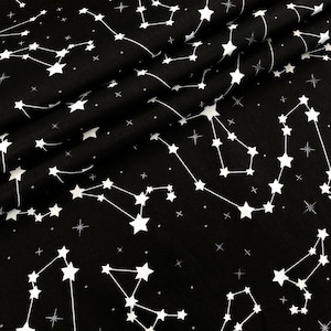 Space Stars Cotton Fabric, Star Constellation Fabric,galaxy Fabric ...