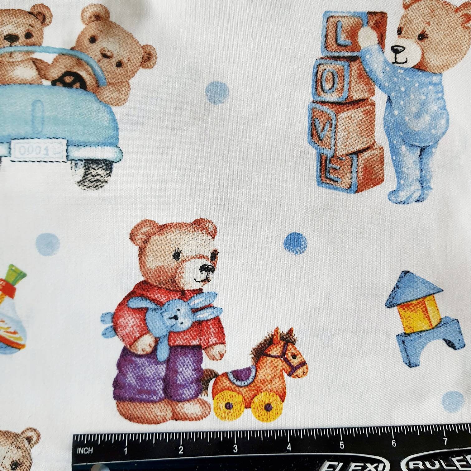 Bear Cotton Fabric Bear Fabric by the Yardbaby Boy - Etsy