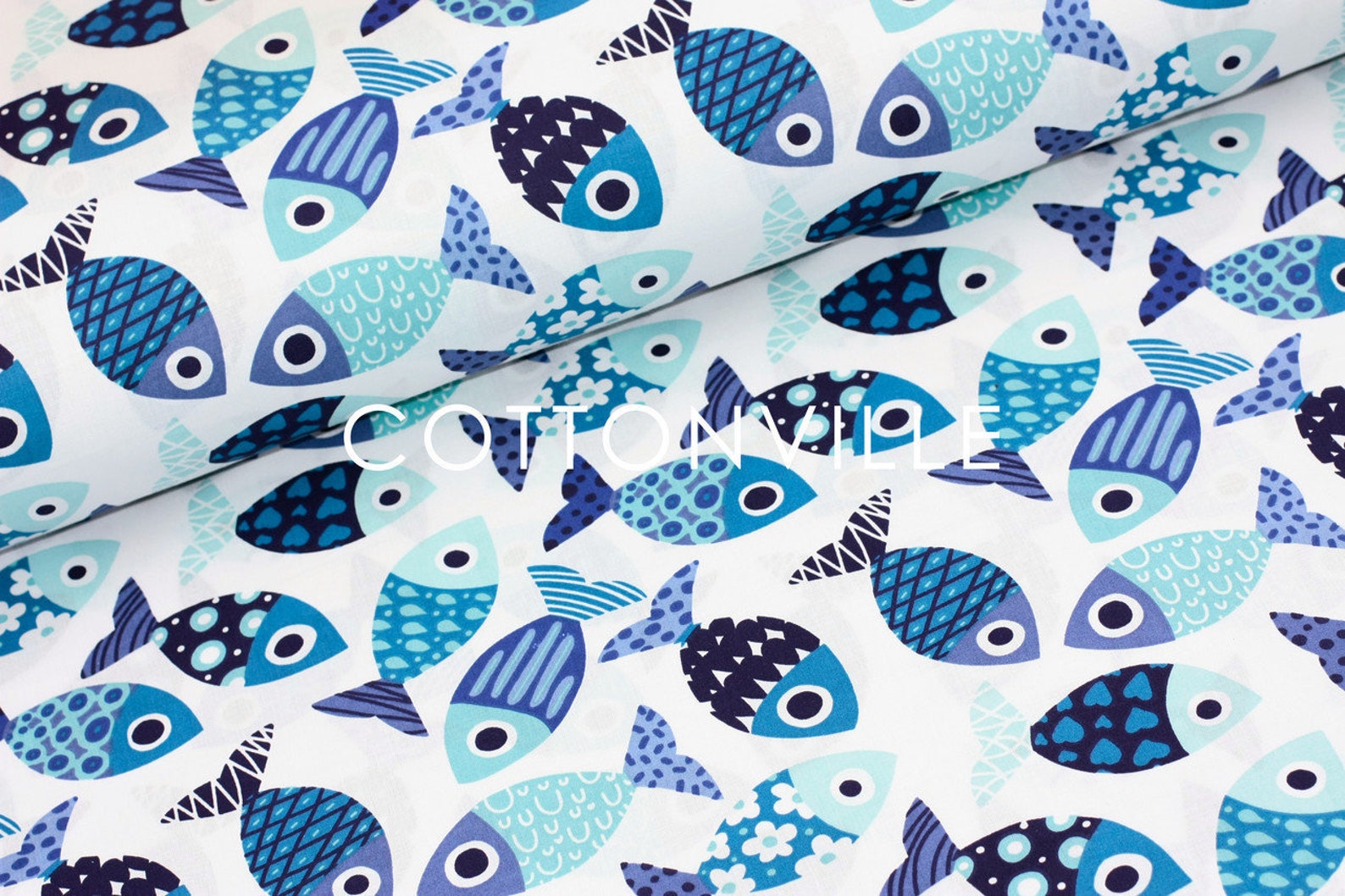 Fish Cotton Fabric by the Yard Multicolored Fish - Etsy