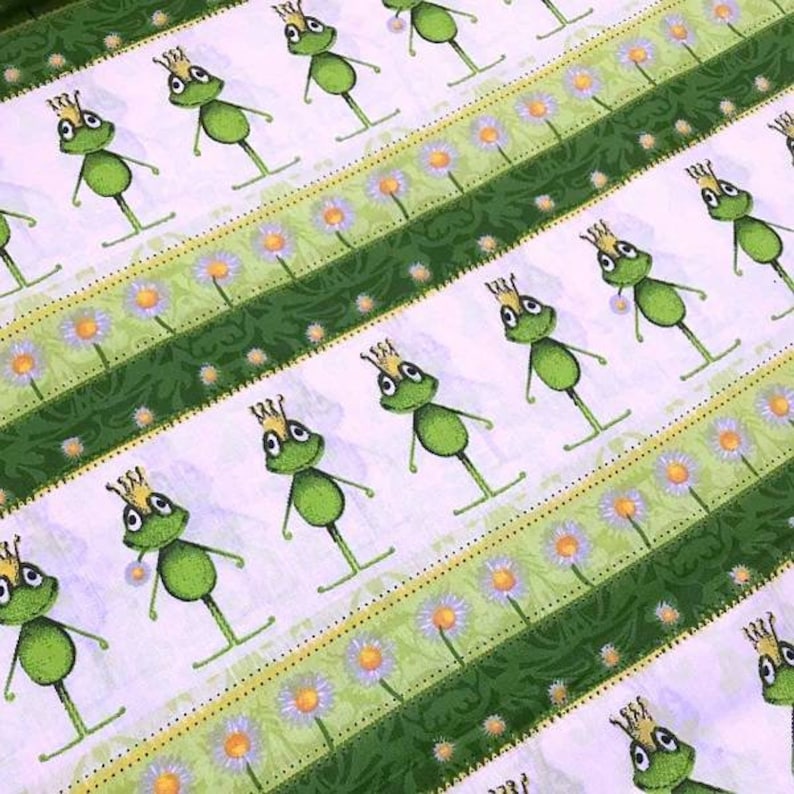 Frogs Fabric Green Frogs Fabric Cotton Fabric Kids Fabric - Etsy