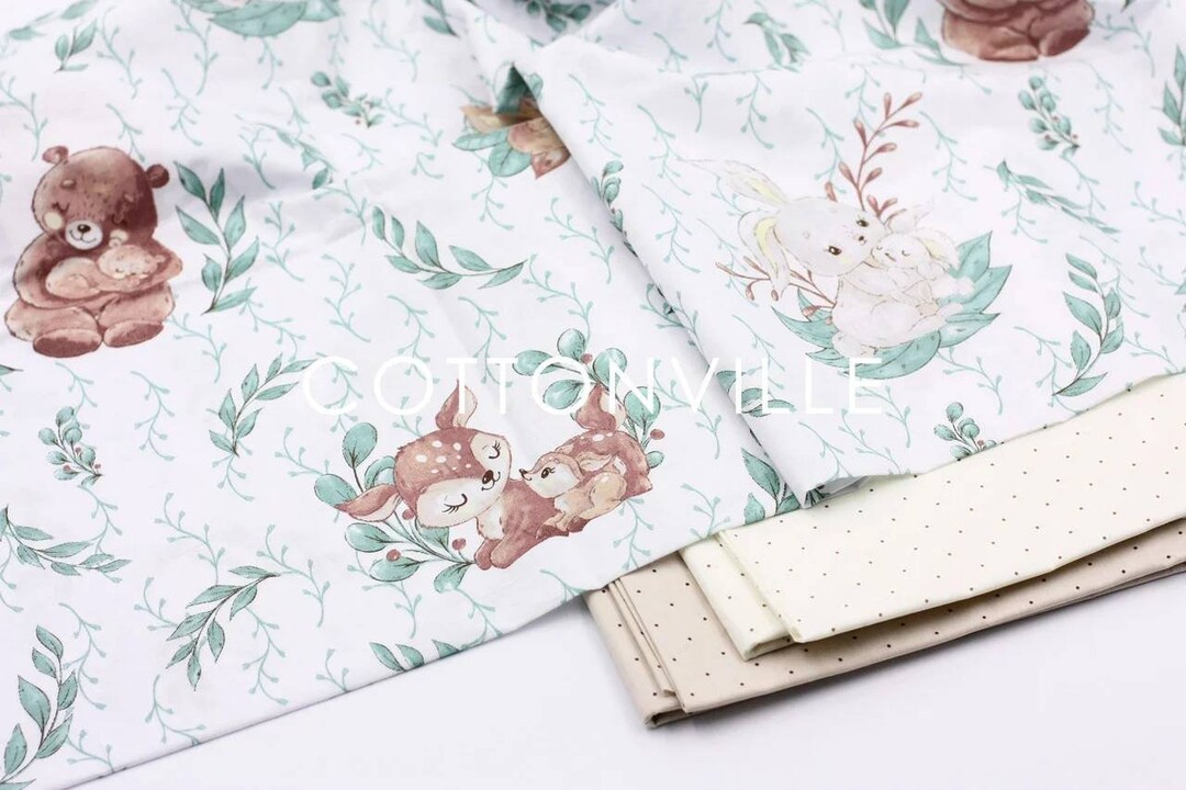 Animals Fabric,mom and Baby Fabric,cuddle Cotton Fabric by the Yard ...