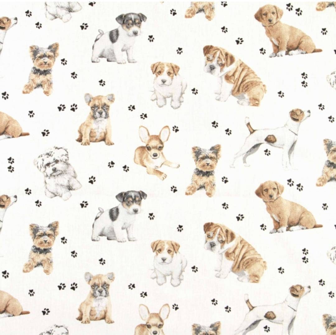 Dogs Cotton Fabric,pets Fabric,nursery,dog Breeds Fabric,puppies Fabric ...
