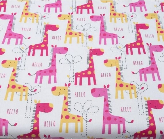 Purple Giraffe Print Fabric