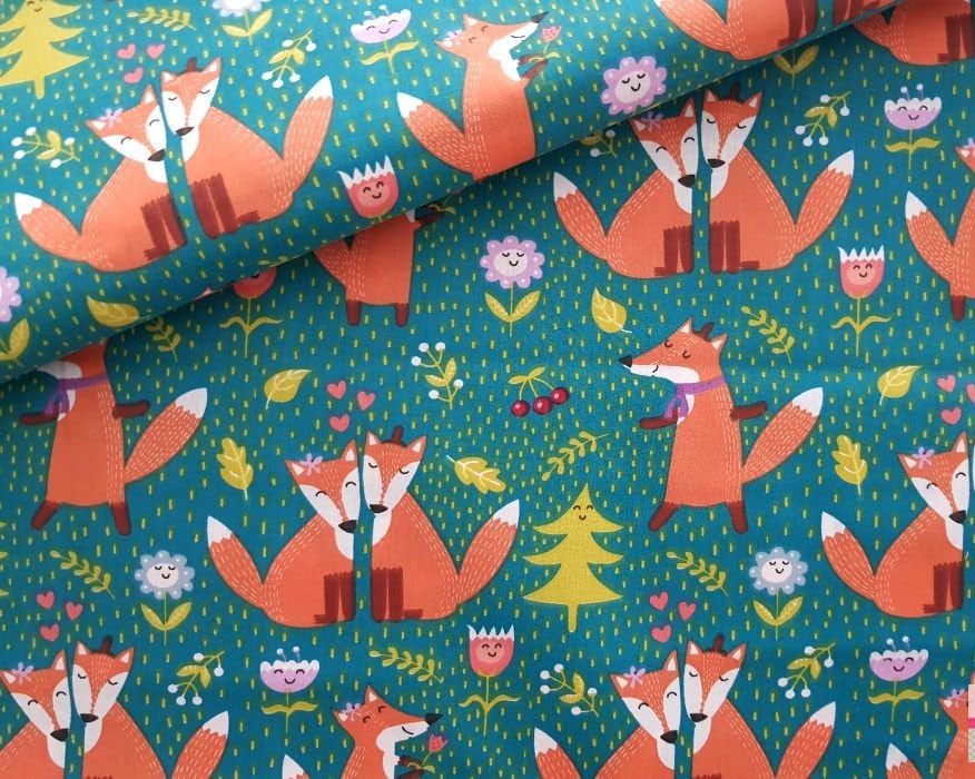 Fox Cotton FabricFox Fabric by the YardWoodland | Etsy