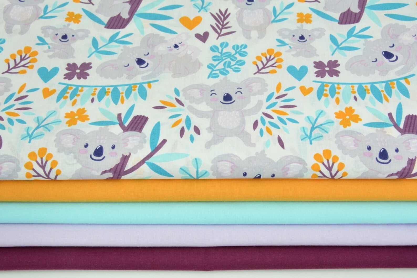 Koala Fabrickoala Cotton Fabricfabric by the Yardbaby | Etsy