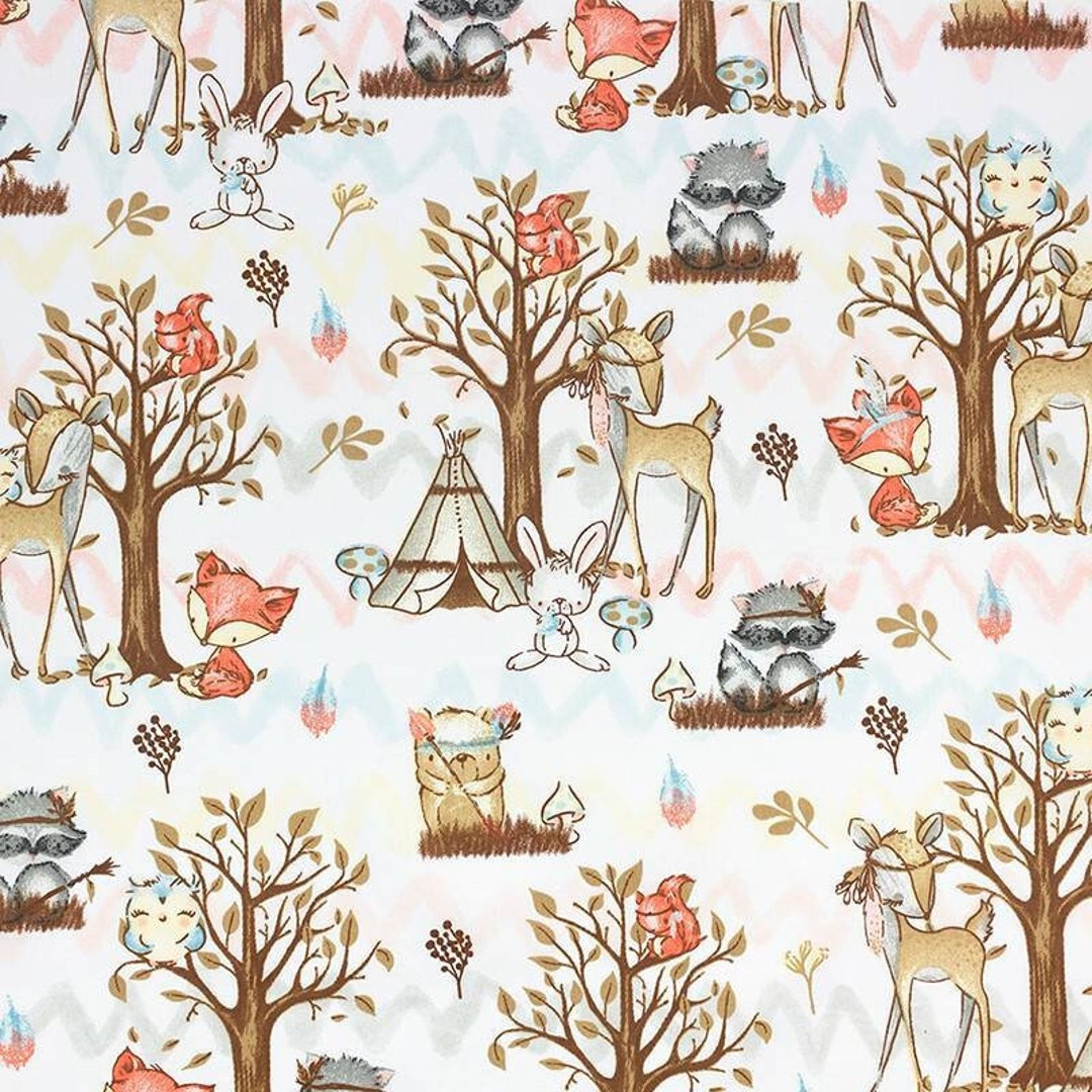 Animals Cotton Fabric, Forest Fabric,forest Animals Fabric,fabric by ...