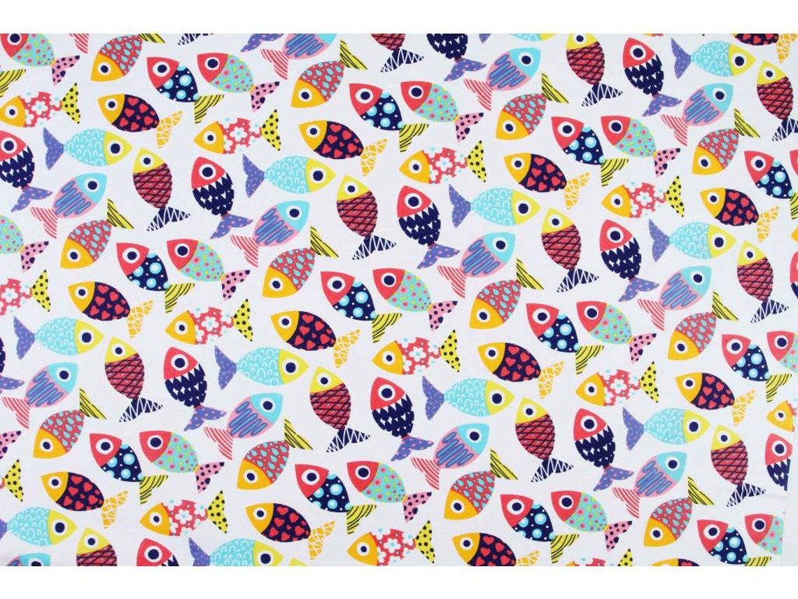 Fish Fabric by the Yard Multicolored Fish Fabricmodern - Etsy