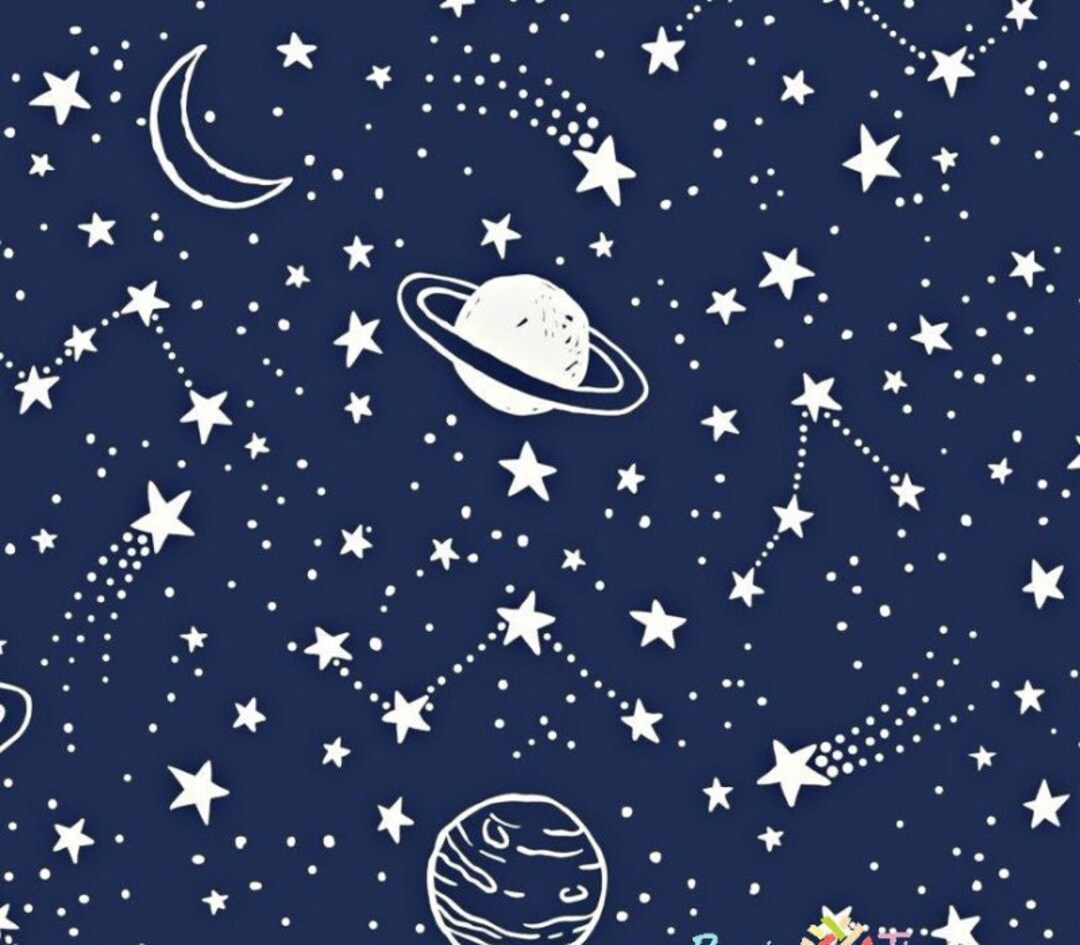 Stars Cotton Fabric, Stars Fabric by Yard, Space Fabric, Galaxy Fabric ...