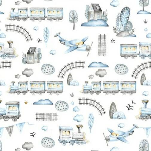 Cotton Fabrictrain Fabricrailroad Fabricairplane | Etsy