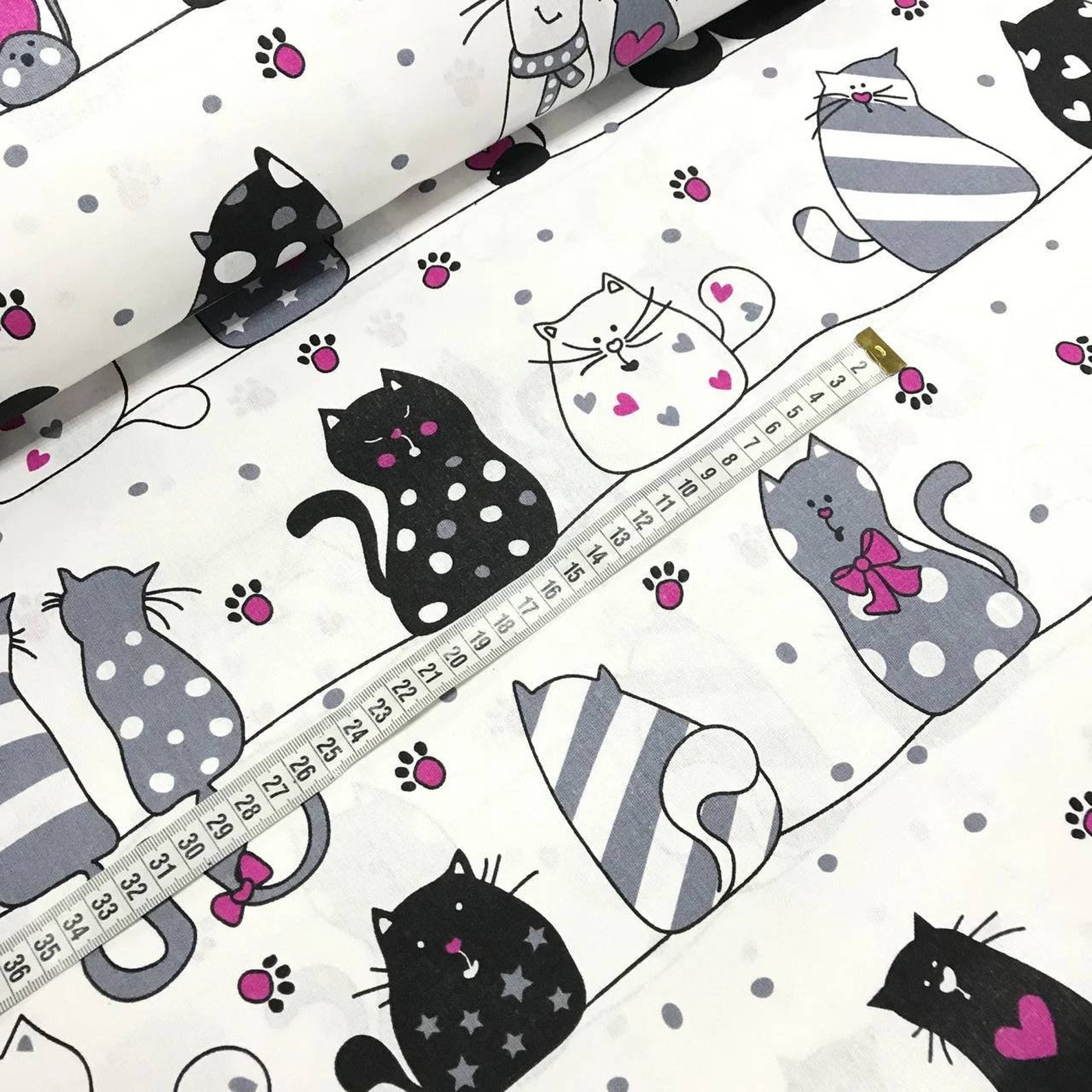 Cat Fabric by the Yard Cotton Fabric Cat Print Baby Fabric - Etsy