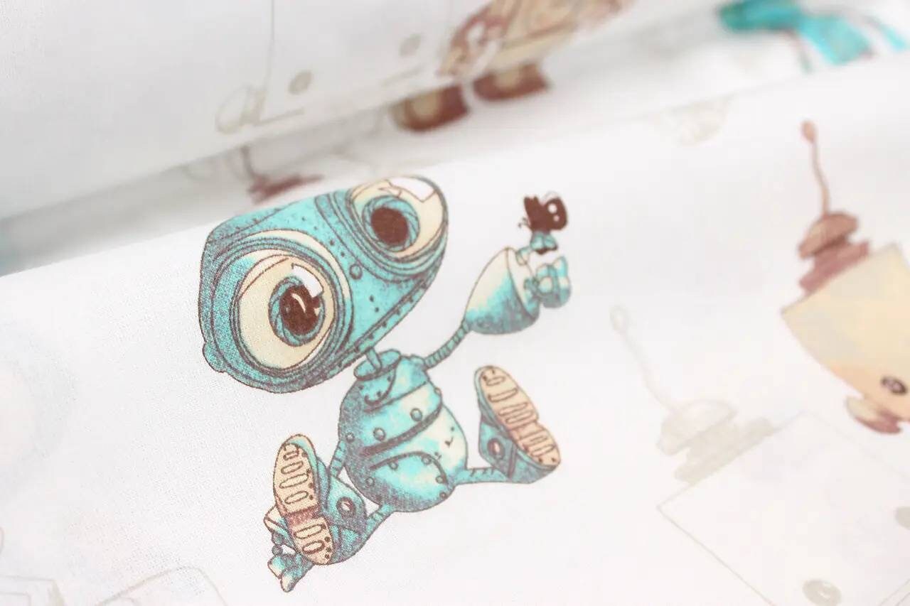 Robots Cotton Fabric Fabric by the Yard-half Yard Organic - Etsy