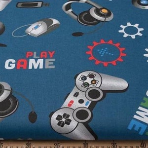 Gaming Fabric,video Game Controllers Cotton Fabric by the Yard, Boys ...