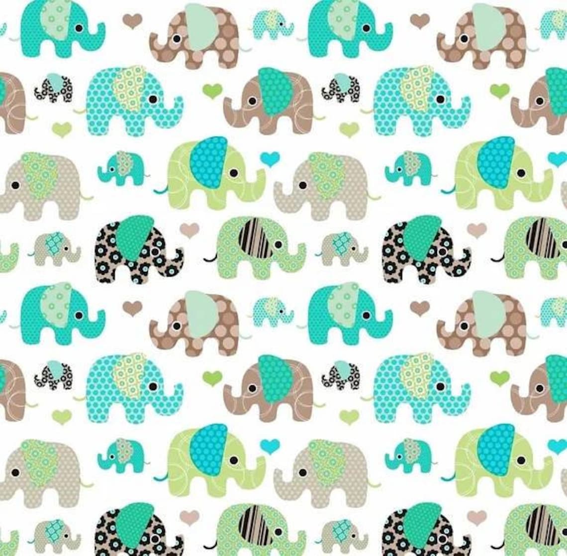 Colorful Elephant Fabric Fabric by the yard Baby Elephant | Etsy
