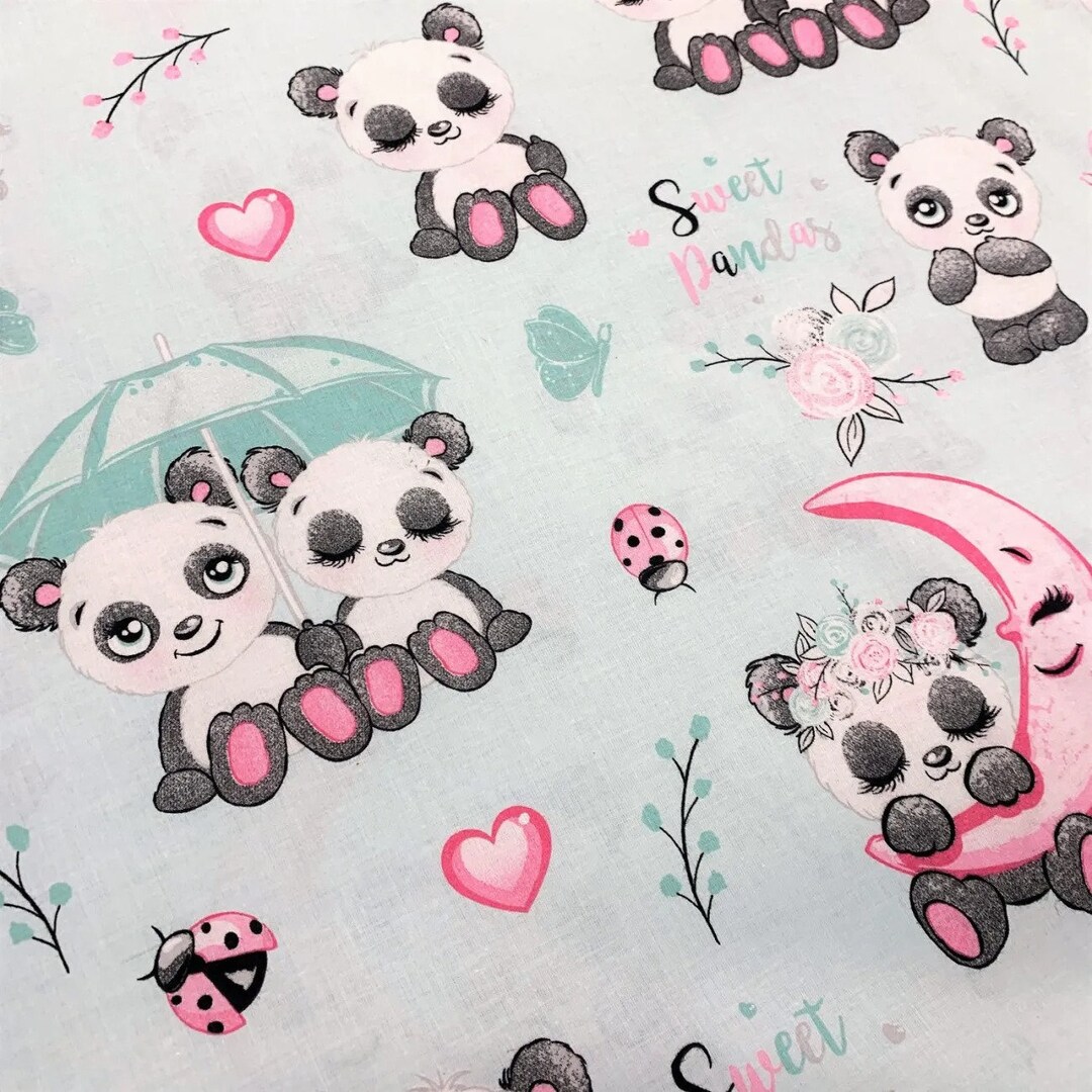 Panda Fabric,fabric by the Yard,cotton Fabric, Baby Fabric,nursery ...